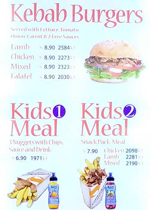 Menu at Origin Kebabs restaurant, Griffin