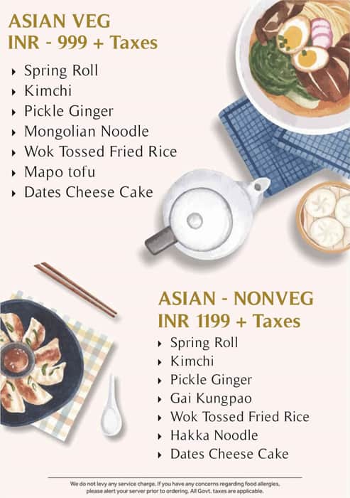 Menu of One Asia - Indore Marriott Hotel, Vijay Nagar, Indore