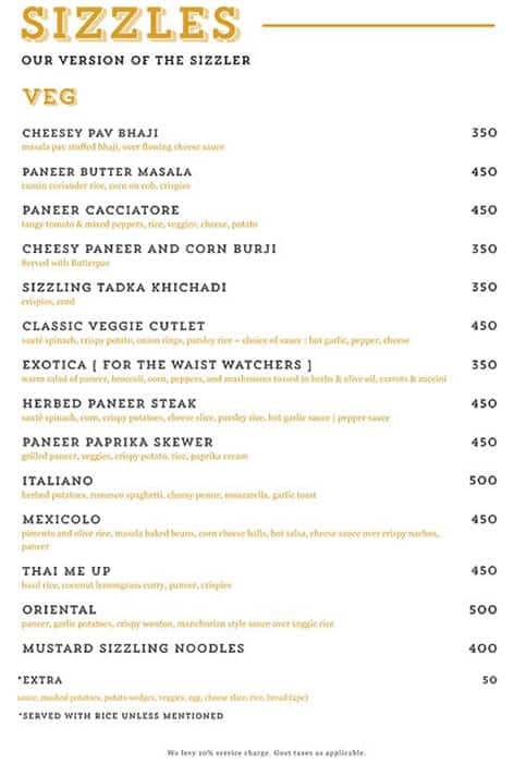 Menu at Sizzle House Dine In, Mumbai