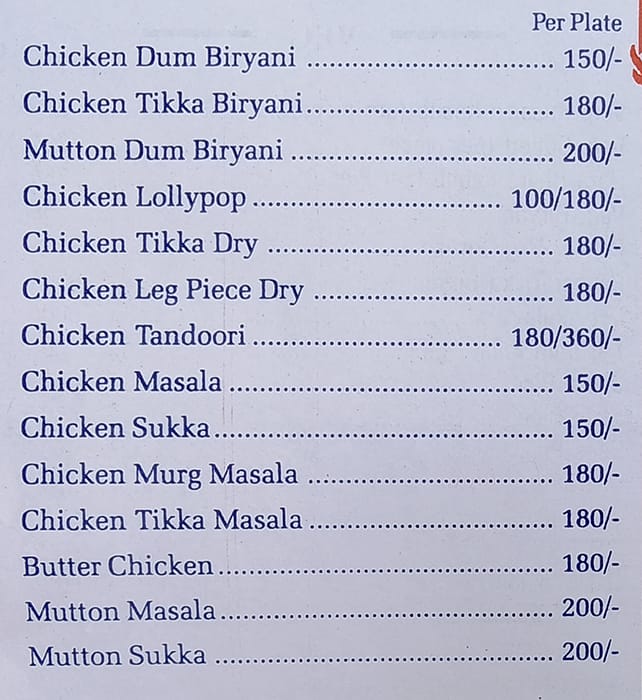 Menu at Aziz Biryani Corner, Thane, Aziz Manzil
