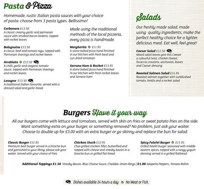 Menu at Holiday Inn London - Regent's Park by IHG restaurant, London