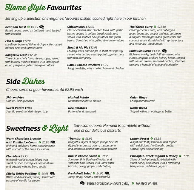 Menu at Holiday Inn London - Regent's Park by IHG restaurant, London
