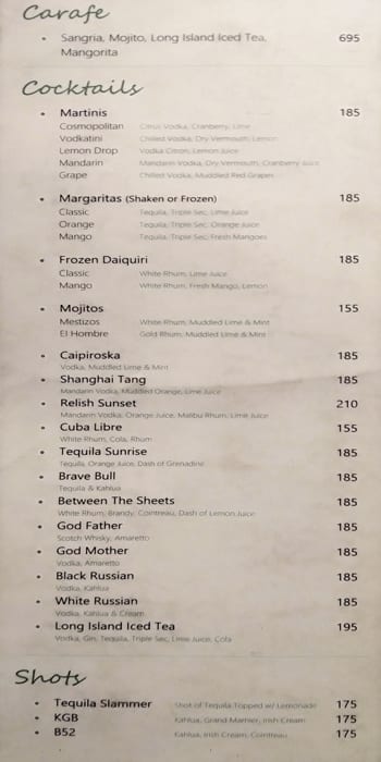 Menu at Relish, Hello Happiness! restaurant, Quezon City