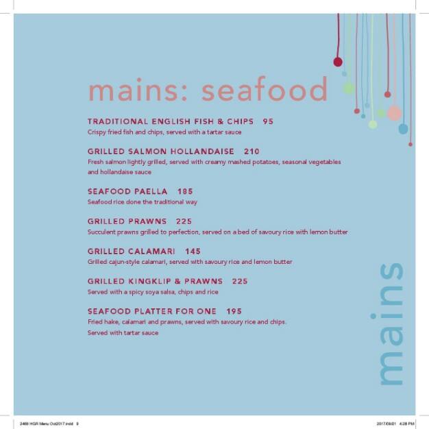 Menu at Higher Ground Restaurant, Sandton