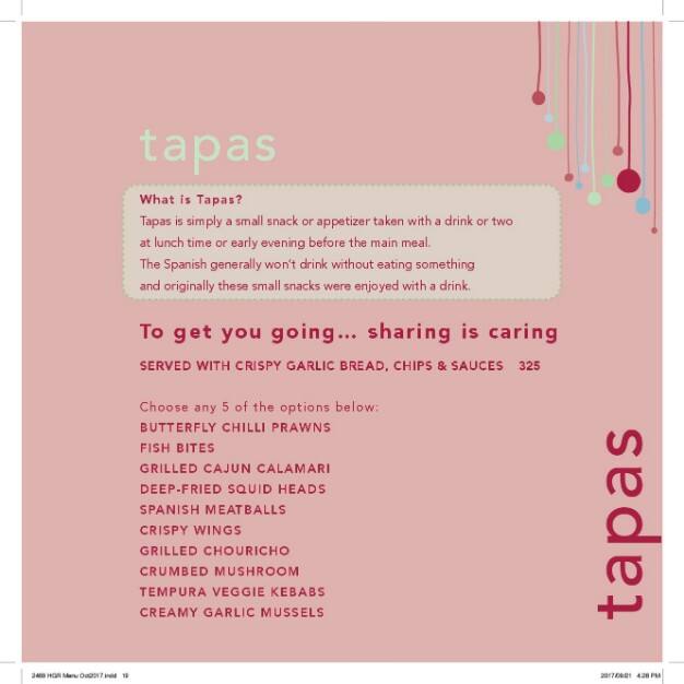 Menu at Higher Ground Restaurant, Sandton