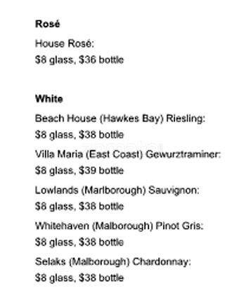 Menu at Top Taste Restaurant, Porirua