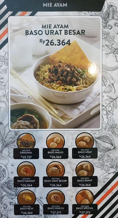 Menu at Baso Malang Karapitan restaurant, Bekasi Regency, Jl. KH. Noer ...