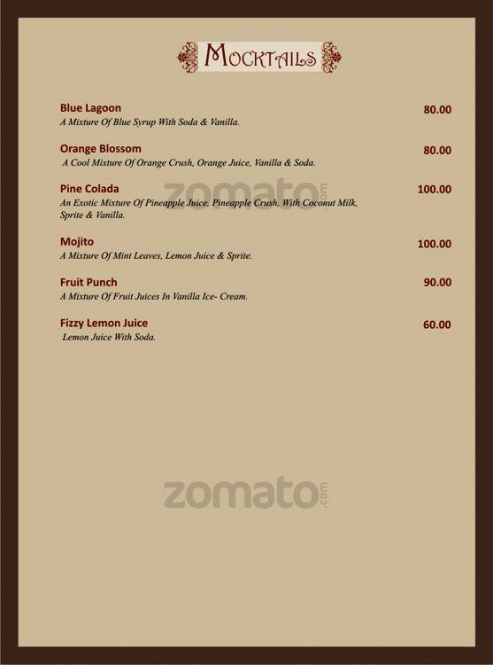 Menu at Aura, Raia, House No 596