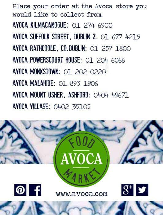 Menu at Avoca Malahide cafe, Malahide, Malahide Castle & Gardens