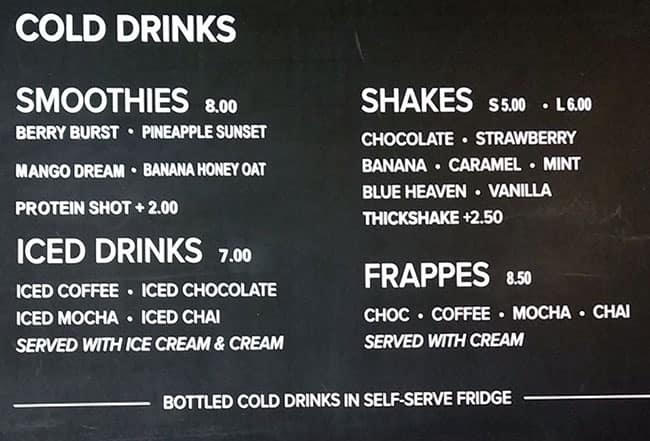 Menu at Suburban Grind cafe, Lynbrook