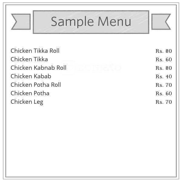 Menu at Jamal & Sameer Seekh Kebab, Mumbai