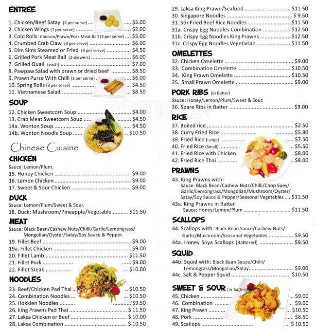 Asian Savour Menu, Menu for Asian Savour, Broadview, Adelaide ...