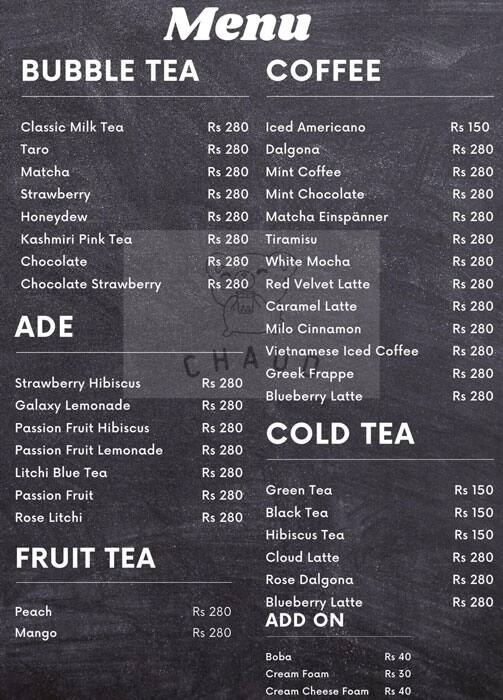 Menu of Chaud, Jubilee Hills, Hyderabad