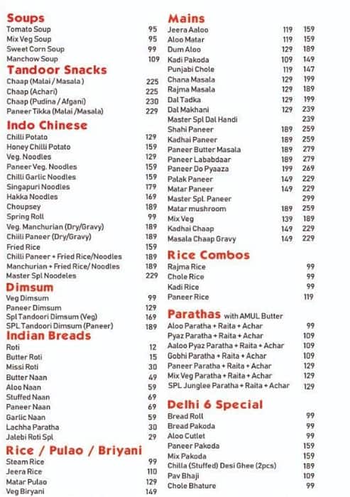 Menu of Food Master, Sector 63, Noida