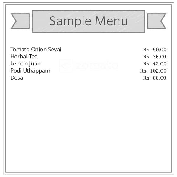 Menu of Annam Iyarkai Unavagam, Saibaba Colony, Coimbatore