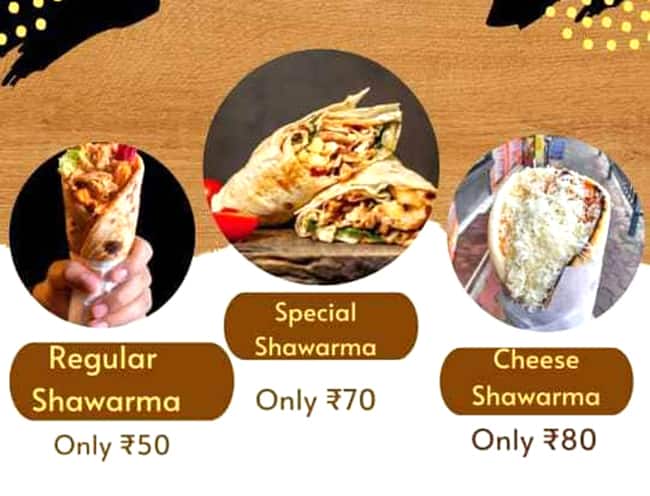 Menu of SJD Shawarma, Rander, Surat