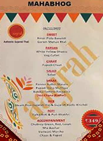 Menu at Aagrah Restaurant, Ahmedabad, Aagrah Restaurant
