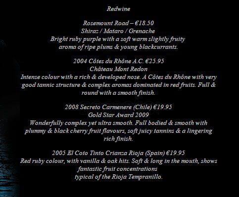 Menu at Stoop Your Head pub & bar, Skerries