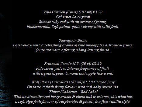 Menu at Stoop Your Head pub & bar, Skerries