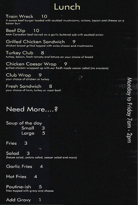 Menu at The Railway Cafe, Surrey