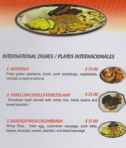 Menu at Manos Peruanas restaurant, Tulsa