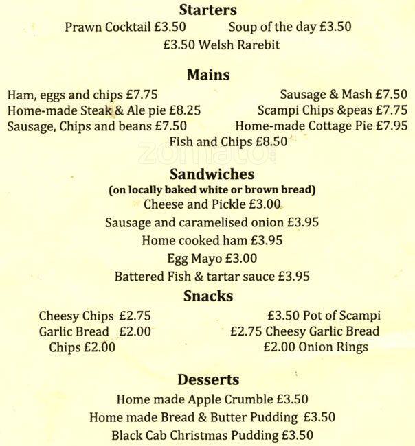 Menu at King & Queen pub & bar, Caterham, 34 High St