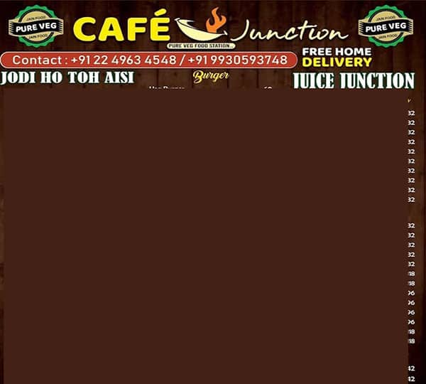 Menu at Cafe Junction, Thane, Shop No - 33/34