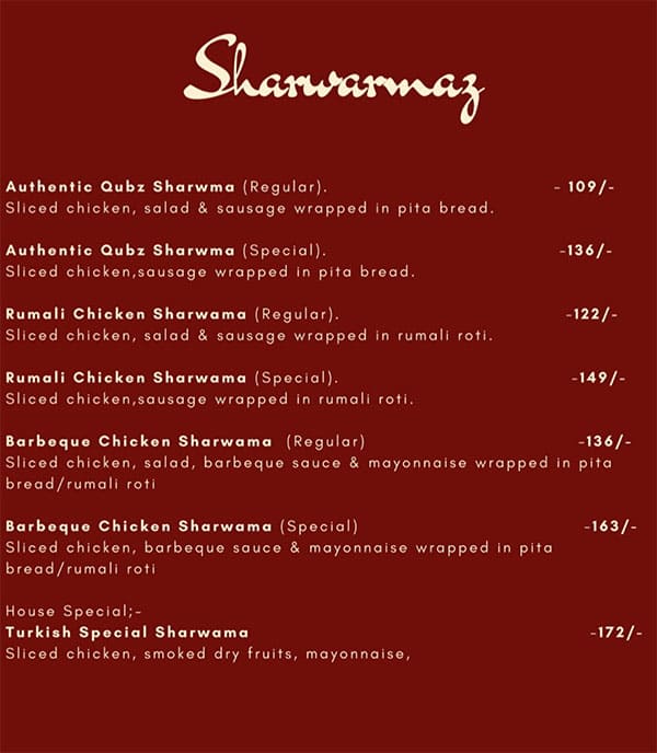 Menu at Khan Saab's Kitchen, Hyderabad