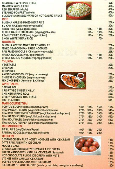 Menu at Buddha Xpress, Delhi, 1 Gate Ground Floor Aruna Asaf Ali Marg