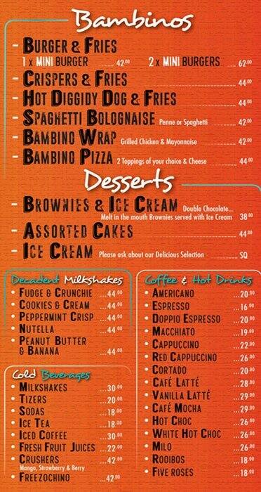 Papa Pronto Menü, Papa Pronto, Fourways, Sandton için Menü - Zomato SA