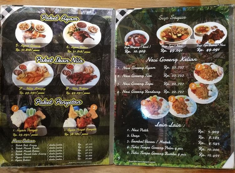 Menu at Renon Duck restaurant, East Jakarta, Green Terrace Cipayung
