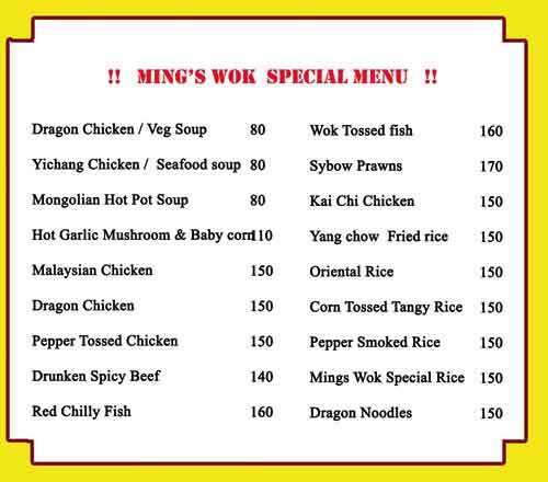 Ming's Wok, Panampilly Nagar, Kochi - Zomato
