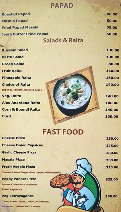 Menu at Angeethi restaurant, Jaipur, Ramayana Apartment