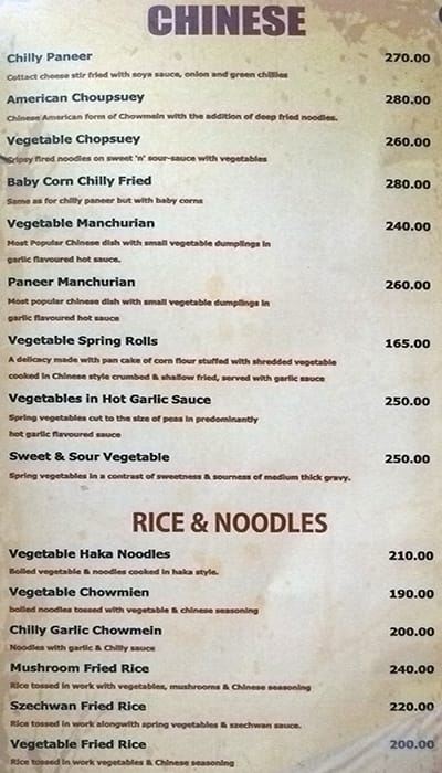 Menu at Angeethi restaurant, Jaipur, Ramayana Apartment