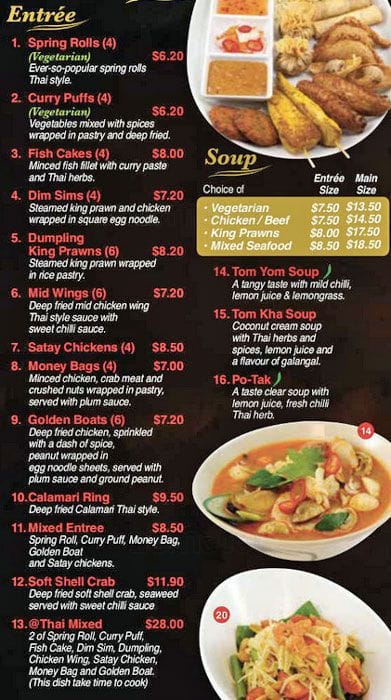 @ Thailand Menu, Menu for @ Thailand, Bankstown, Sydney - Urbanspoon/Zomato