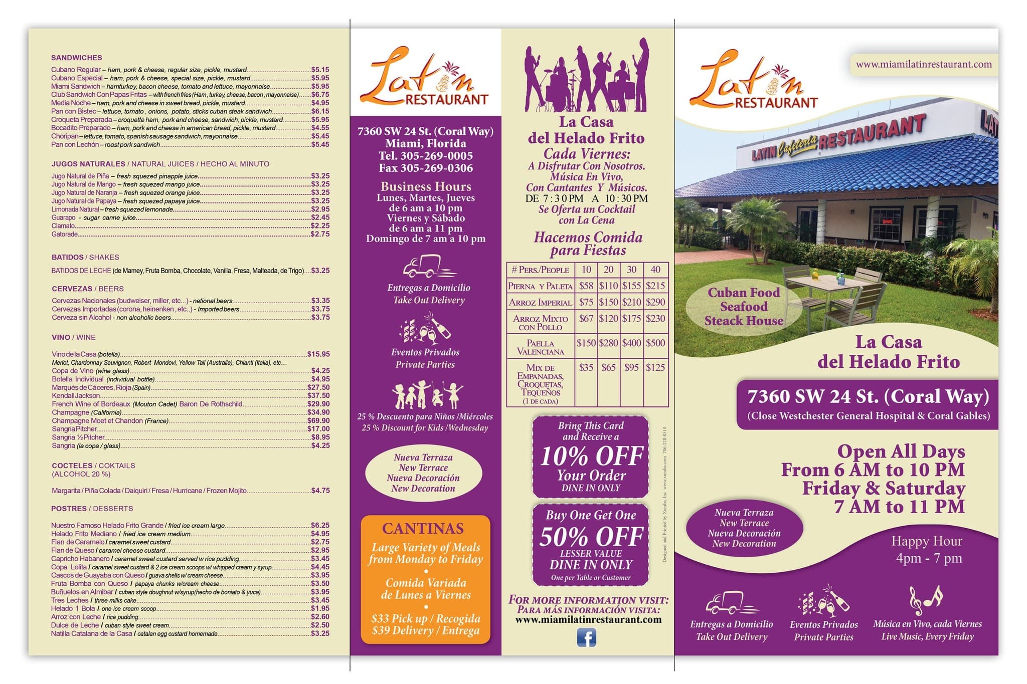 Latin Cafeteria Restaurant Menu - Urbanspoon/Zomato