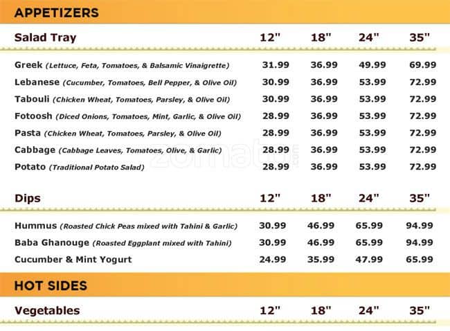 Carta del restaurante Dimassi's Mediterranean Buffet, Richardson, 180 W ...