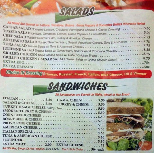 Menu at Vincent's Pizza pizzeria, Rockledge, 412 Huntingdon Pike