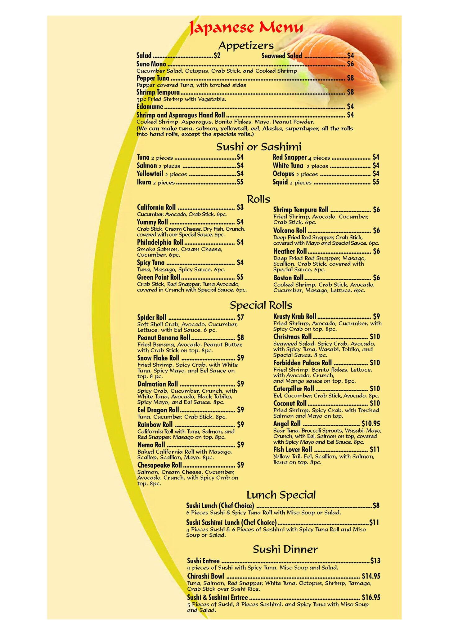 Menu at Forbidden Palace restaurant, Virginia Beach, Virginia Beach ...