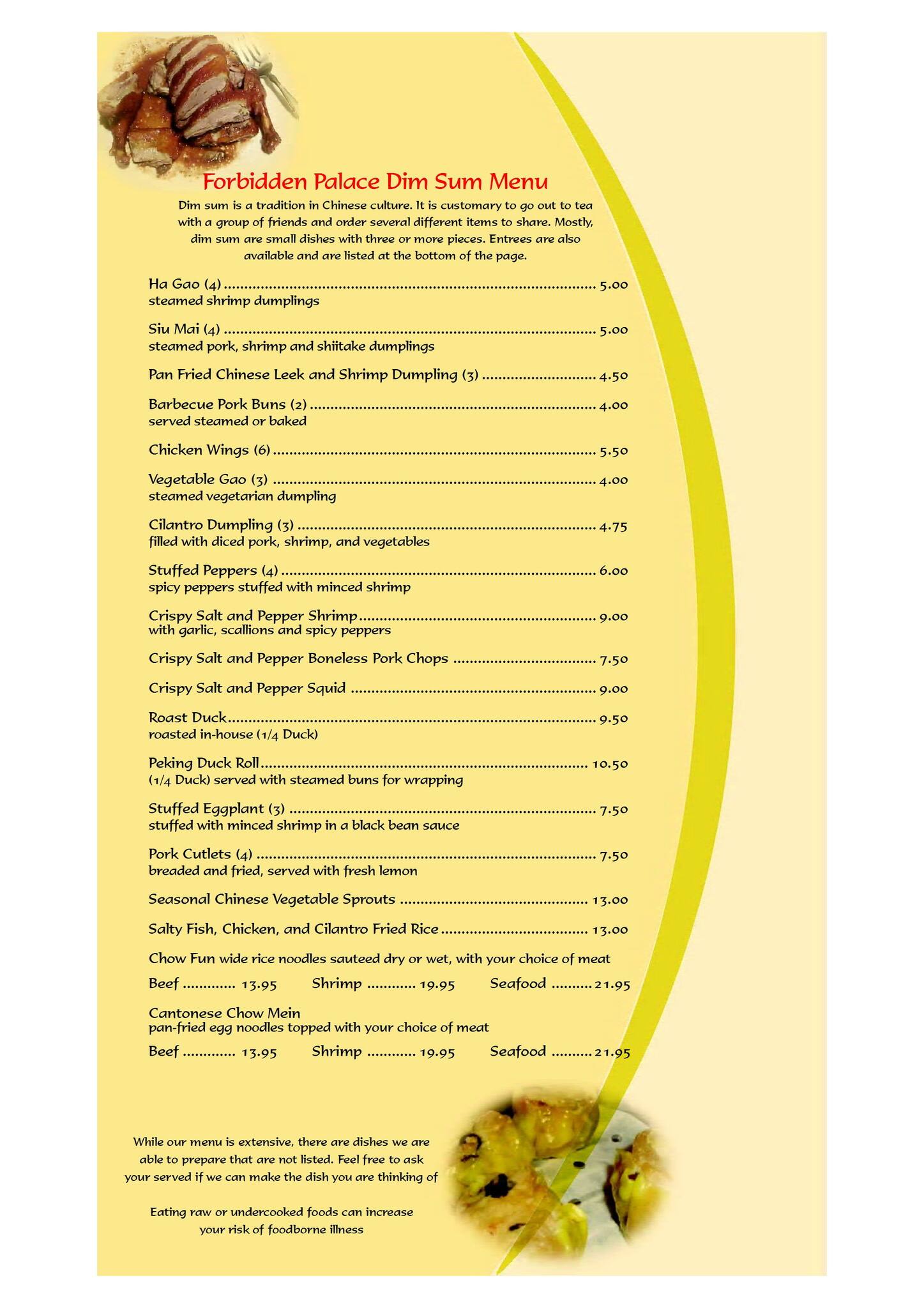 Menu at Forbidden Palace restaurant, Virginia Beach, Virginia Beach ...