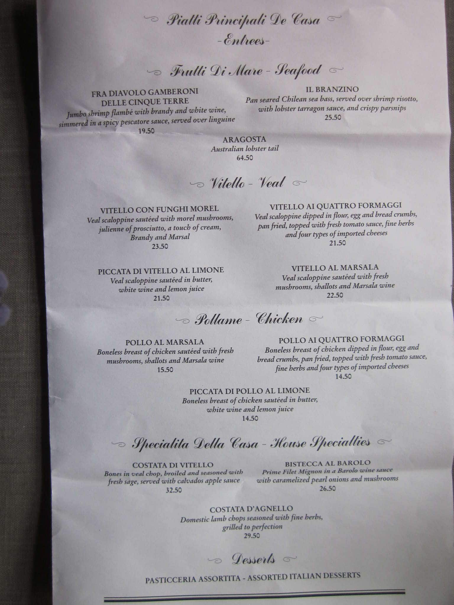 Menu at Connected restaurant, Peoria
