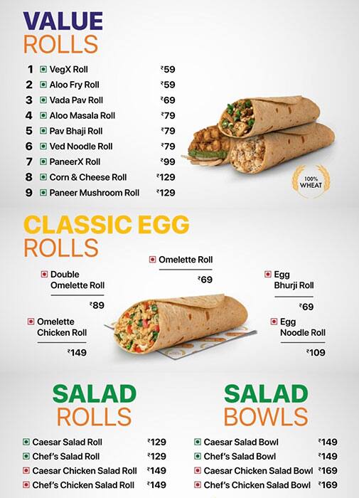 Menu of Rolls & Bowls By Feedx, Vasai, Mumbai