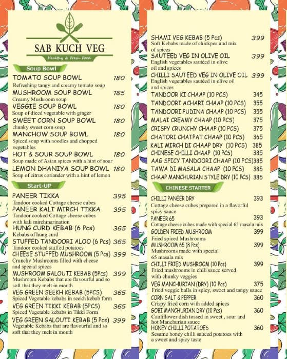 Menu of Sab Kuch Veg, Lajpat Nagar 4, New Delhi