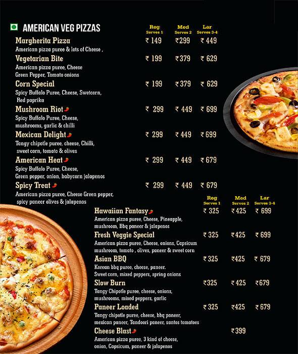 Us pizza menu store