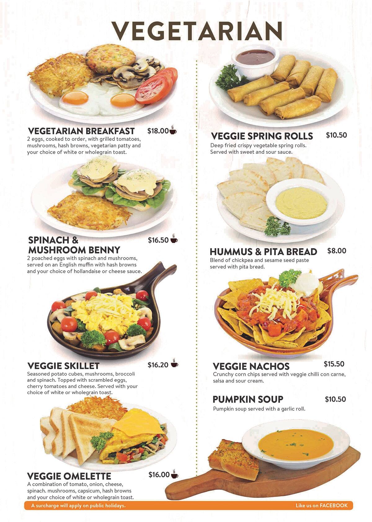 Menu at Denny's fast food, Auckland, 51 Hobson St
