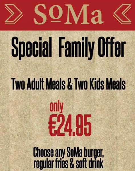 Menu at Soma Burger Co. restaurant, Dublin, Food Court 11