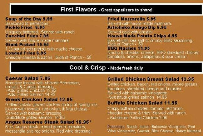 Menu at Level 20 pub & bar, Bethel Park