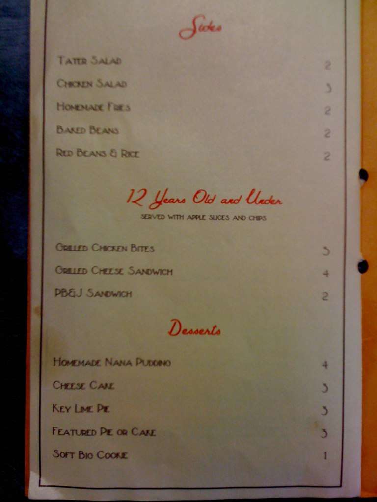 Menu at Wishbone Cafe', Montgomery