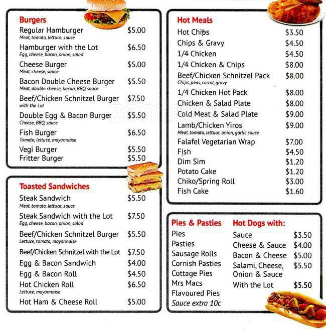 Menu At Regal Snack Bar Melrose Park
