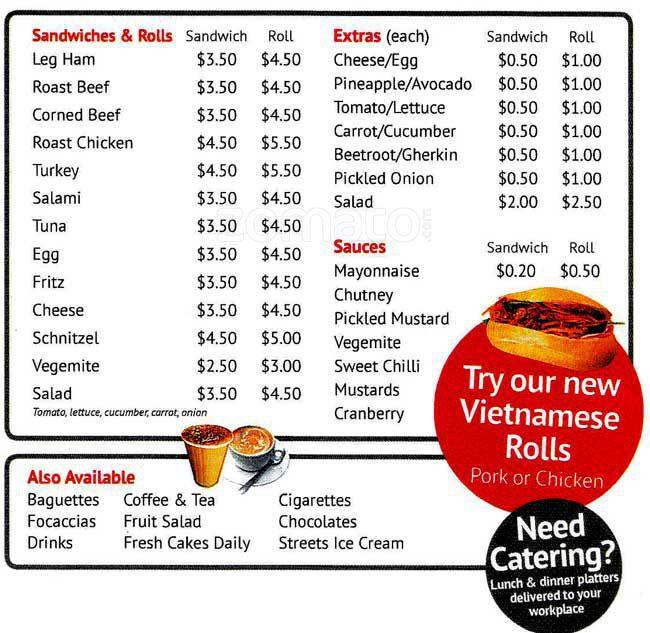 Menu at Regal Snack Bar, Melrose Park